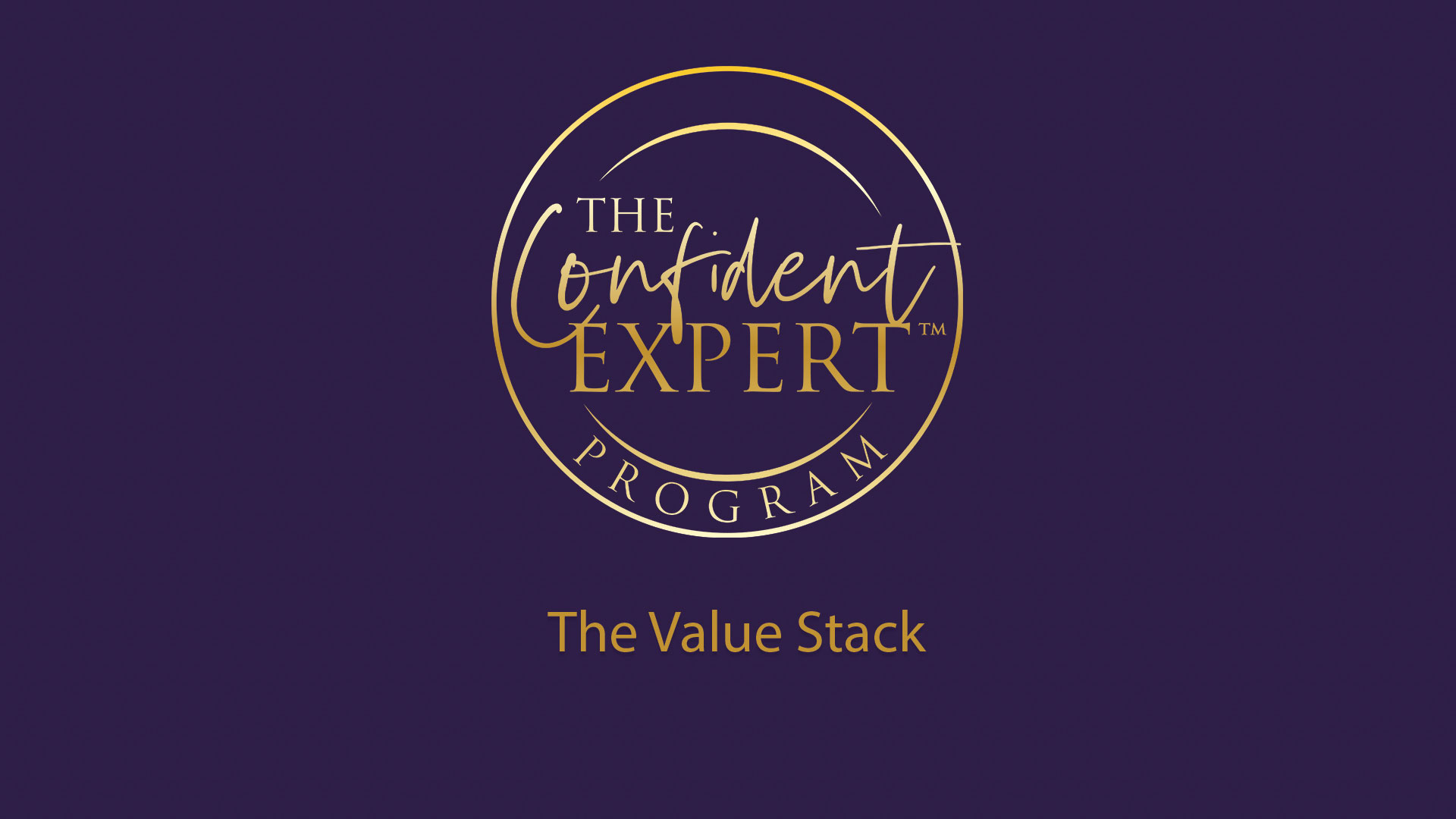 The Value Stack (Landing page) - Confident Expert Program